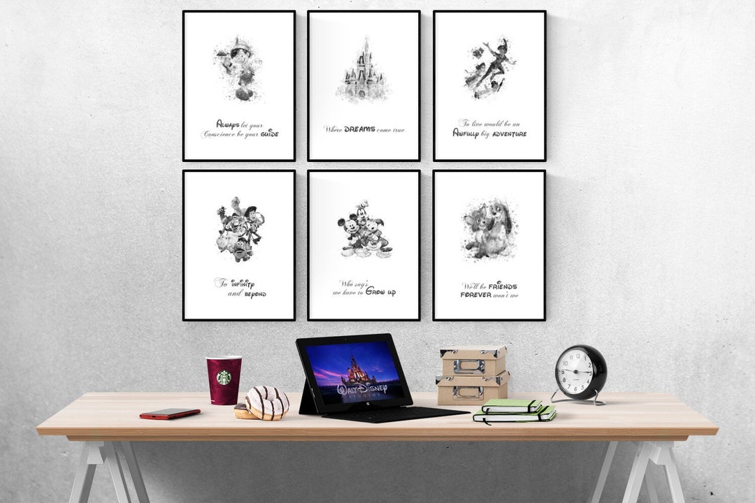 Disney Film Quote Set 2 Watercolour Mix & Match Set of 6 Prints I ...