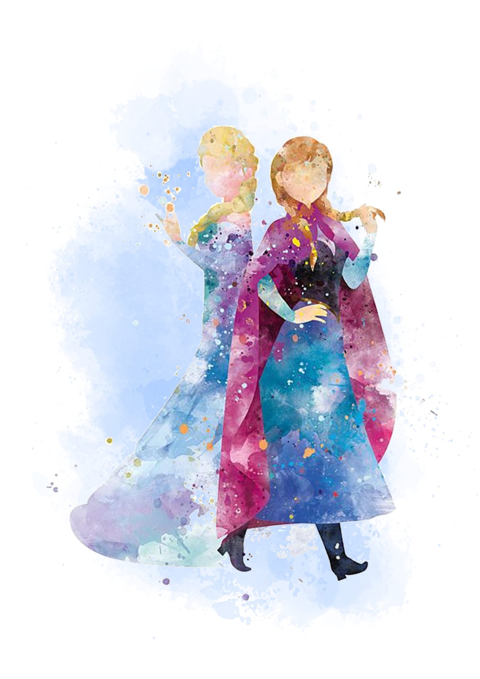 Disney Princess Watercolour Mix & Match Set of 8 Prints I Disney Prints ...