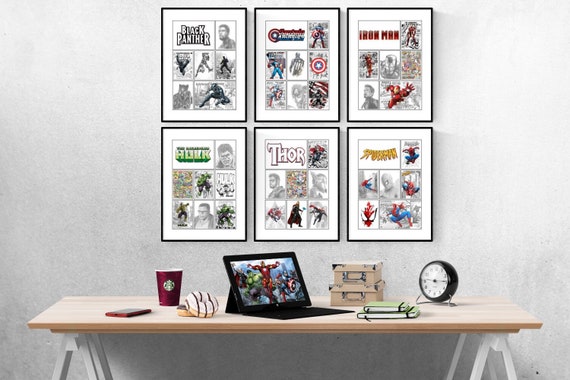 Marvel Avengers Layout Mix & Match Set of 6 Prints I Marvel - Etsy