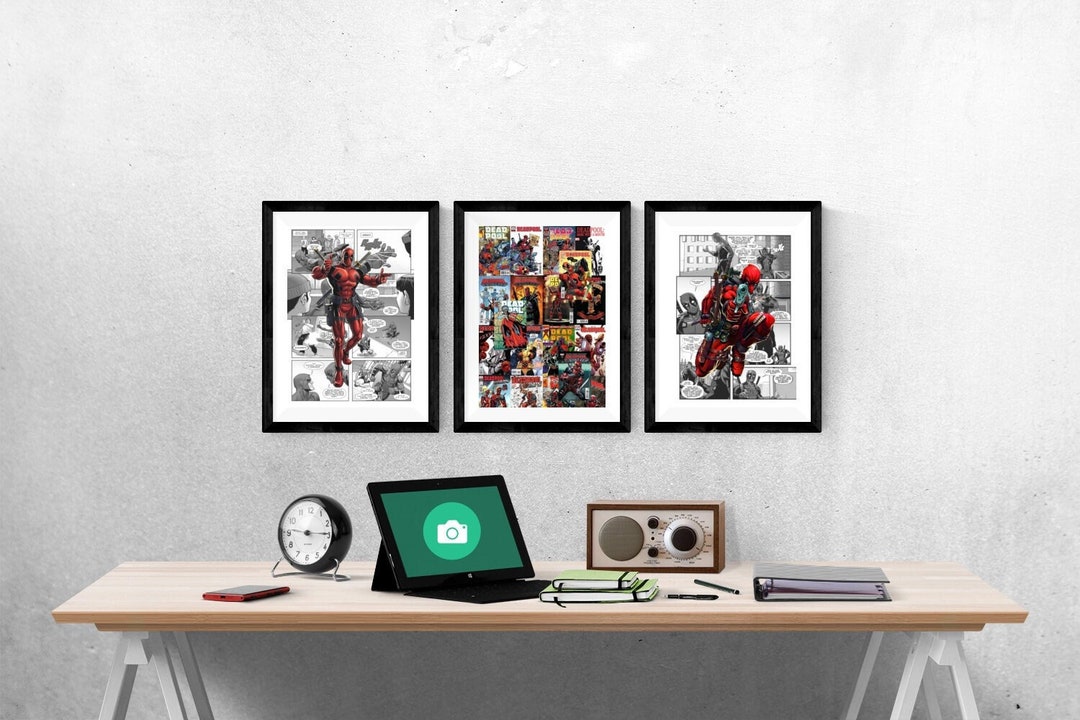Marvel Deadpool Comic Strip Set of 3 Prints I Avengers I Marvel Prints ...