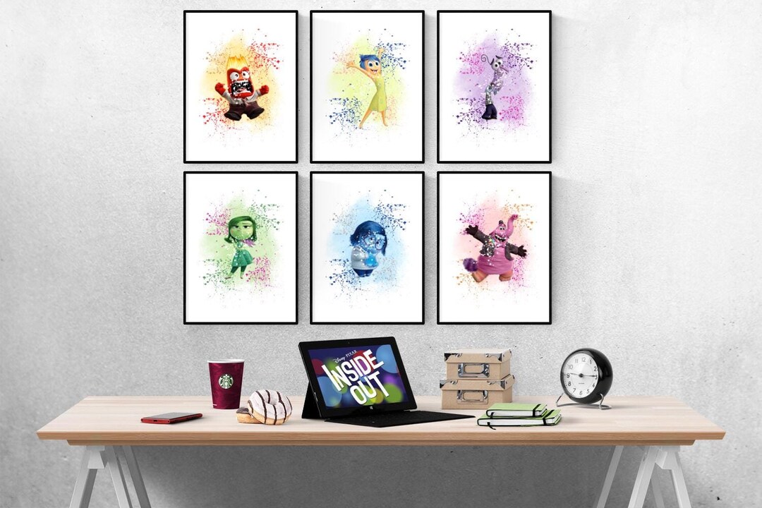 Disney's Inside Out Splash Watercolour Mix & Match Set of 6 Prints I ...