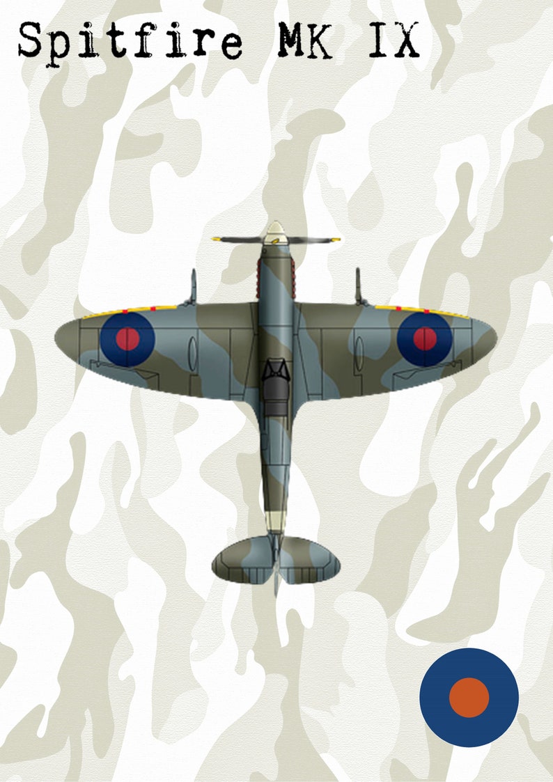 RAF Spitfire Set of 4 Prints I Airforce I Spitfire I Plane Prints I ...