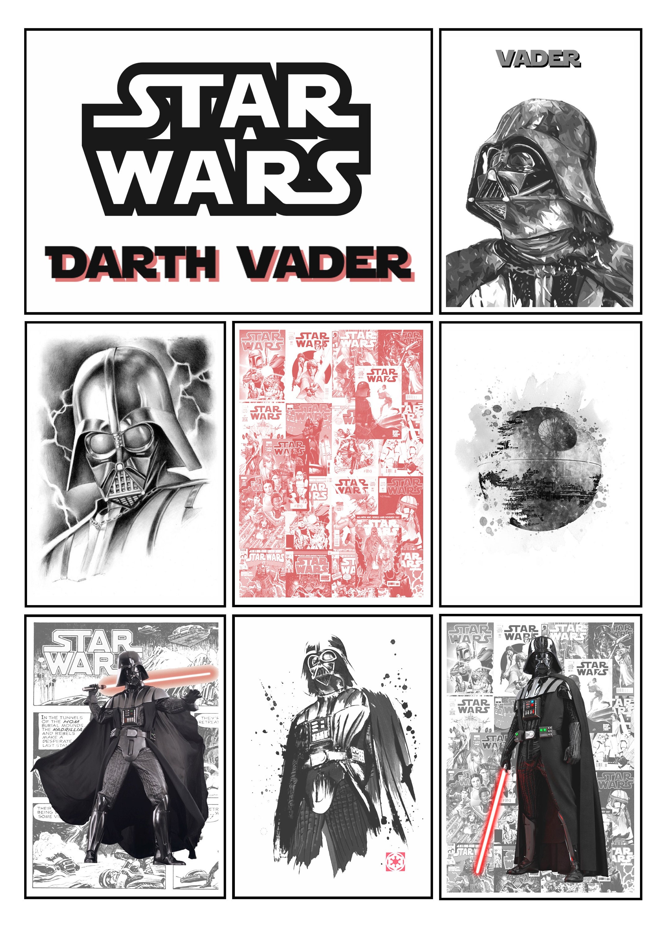 Star Wars Layout Mix & Match Set of 6 Prints I Star Wars - Etsy