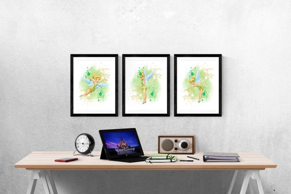 Disney Tinkerbell Splash Watercolor Set of 3 Prints I Disney - Etsy