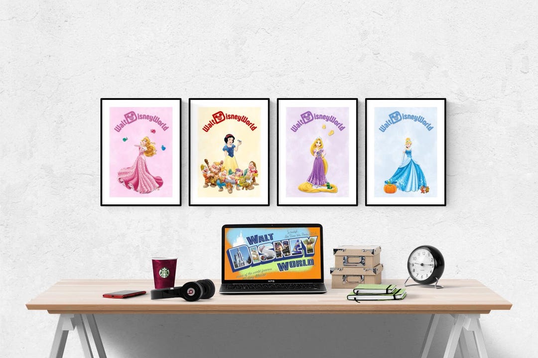 Disney Princess Spirit Jersey Style Set of 4 Prints I Disney Prints I ...