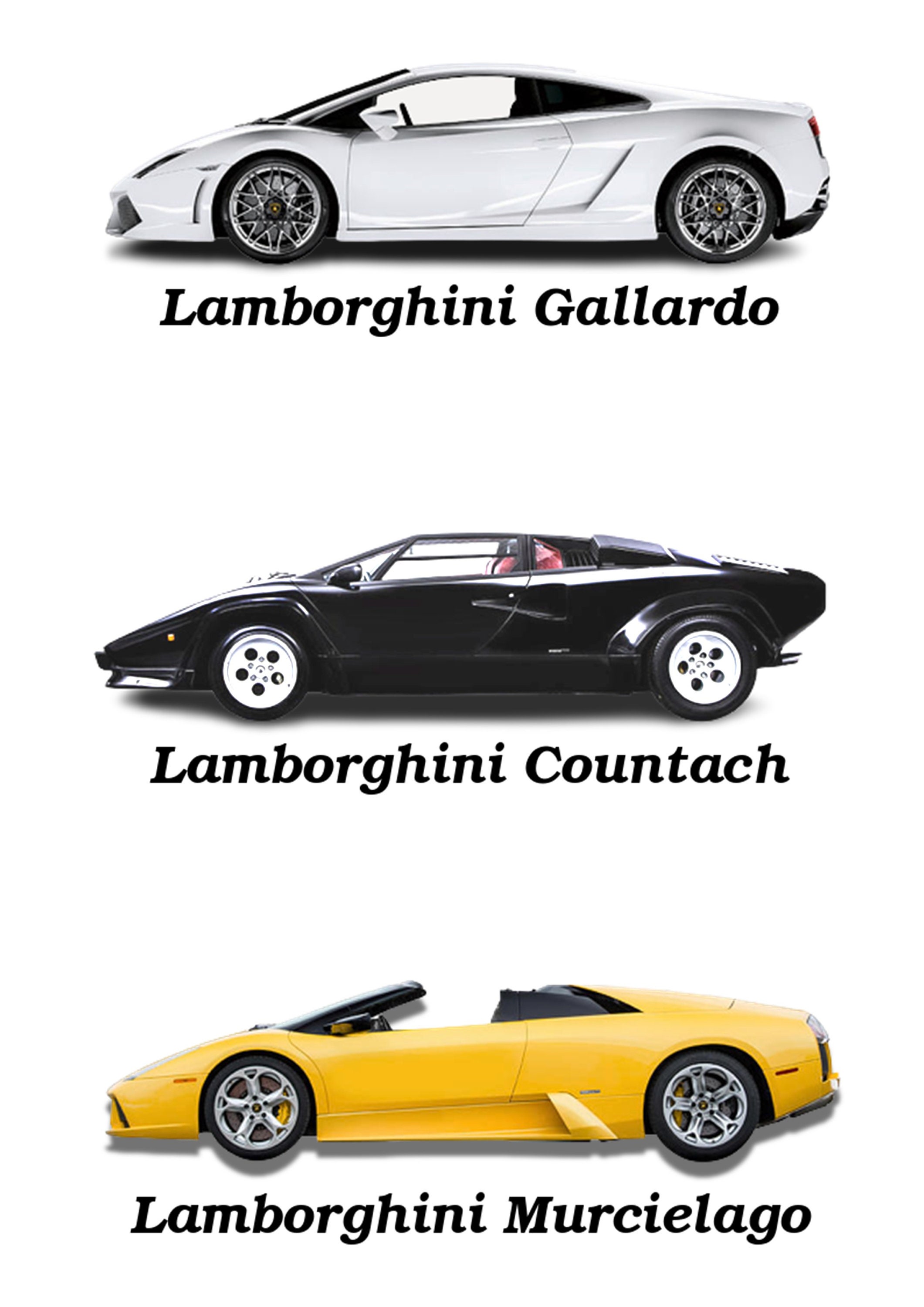 Supercar Lamborghini Compilation Set of 4 Prints I Ferrari I Supercar I ...