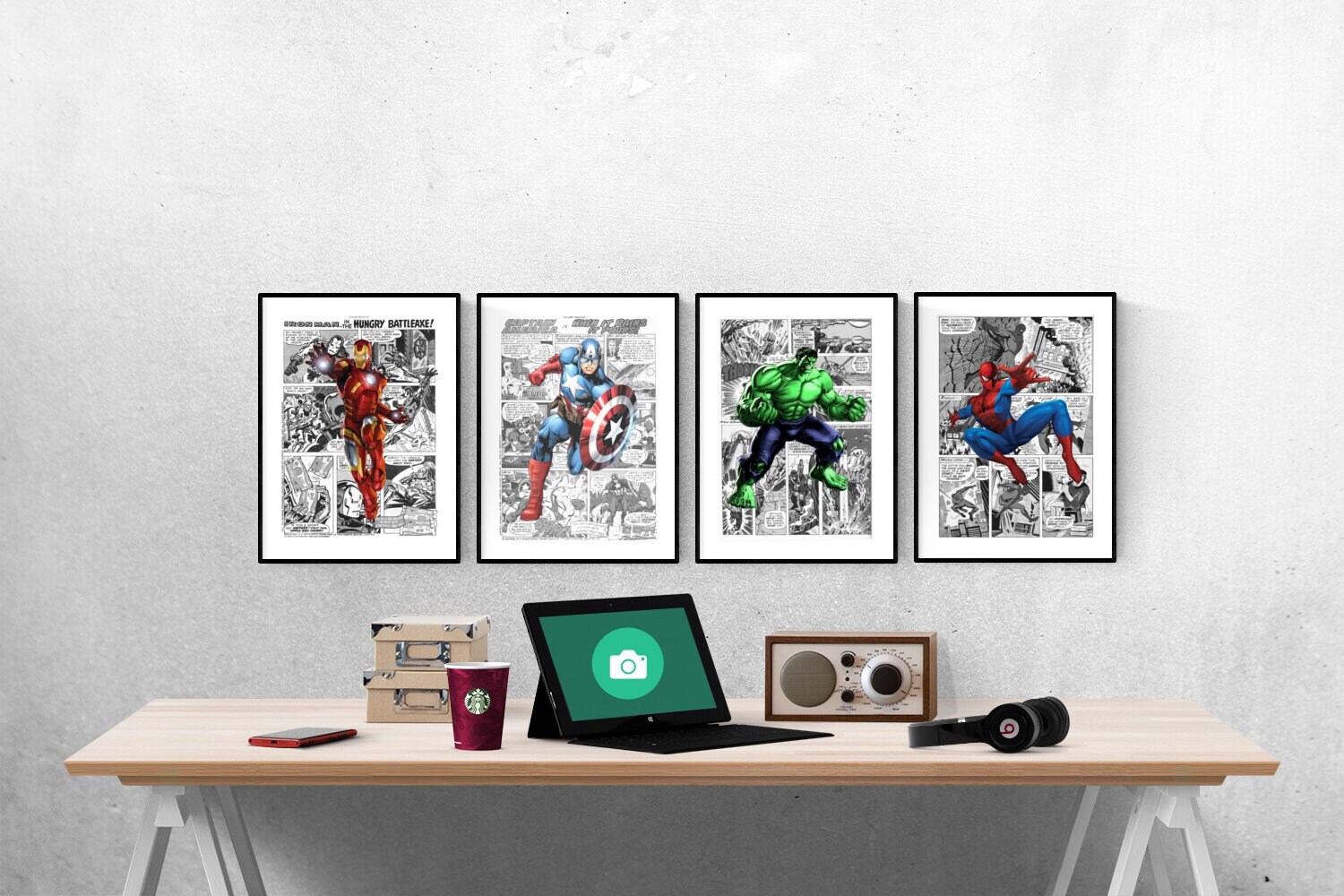 Avengers Superhero Comic Strip Set of 4 Prints I Marvel Prints - Etsy UK