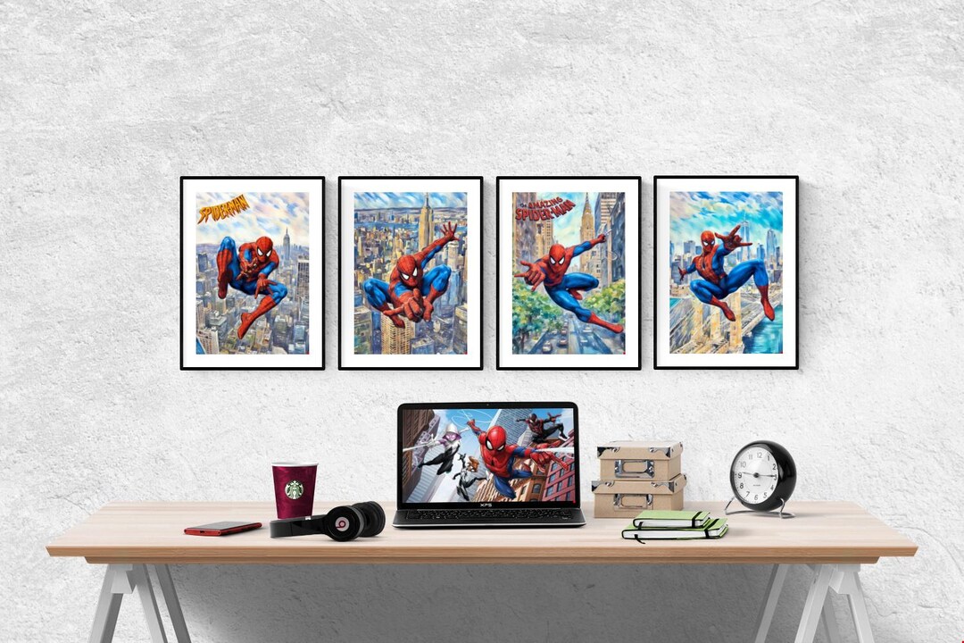 Marvel Avengers Spiderman Pastel Set of 4 Prints I Disney Prints I ...