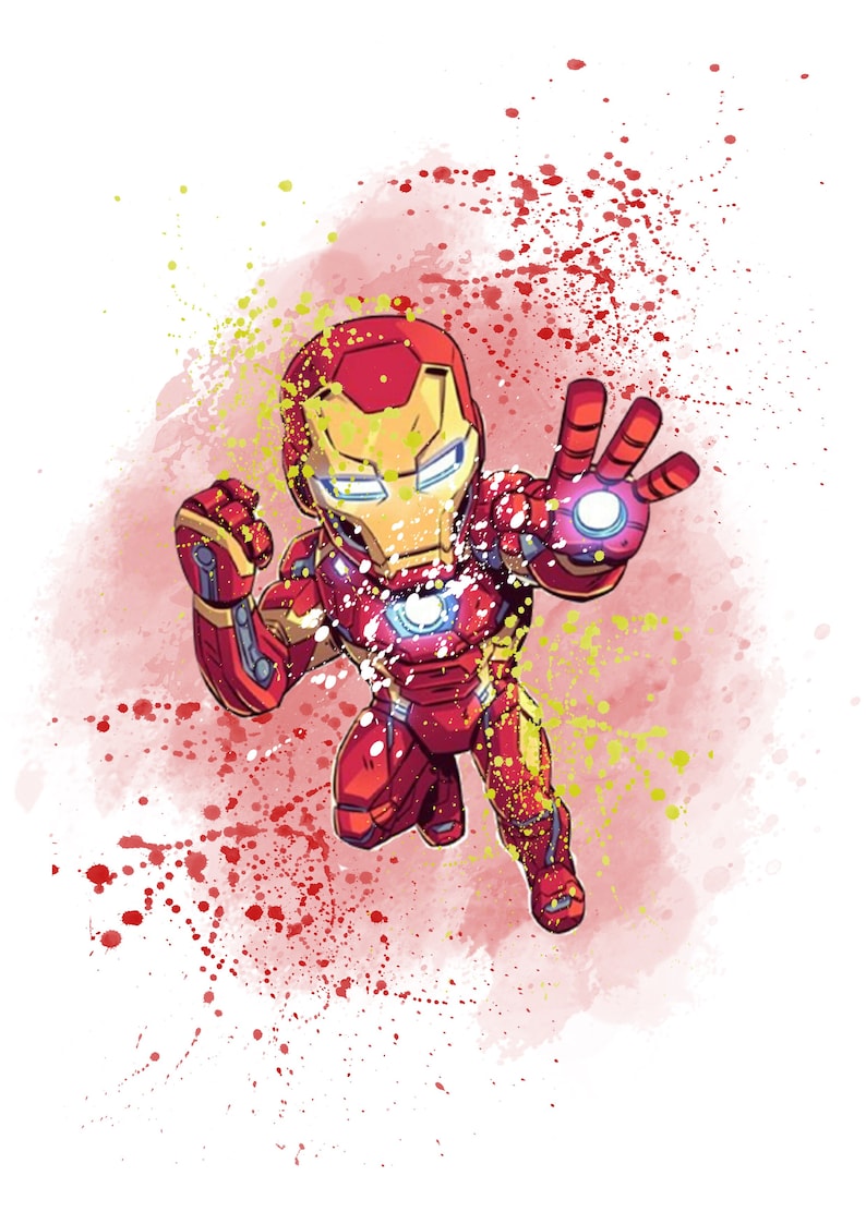 Avengers Splash Watercolor Set of 4 Prints I Marvel Prints I | Etsy