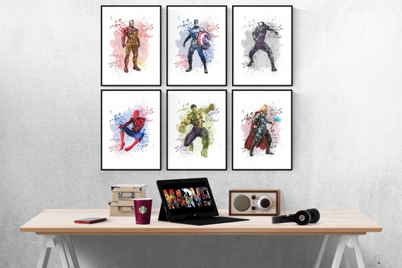 Marvel Universe Avengers Superhero Watercolour Mix & Match Set - Etsy