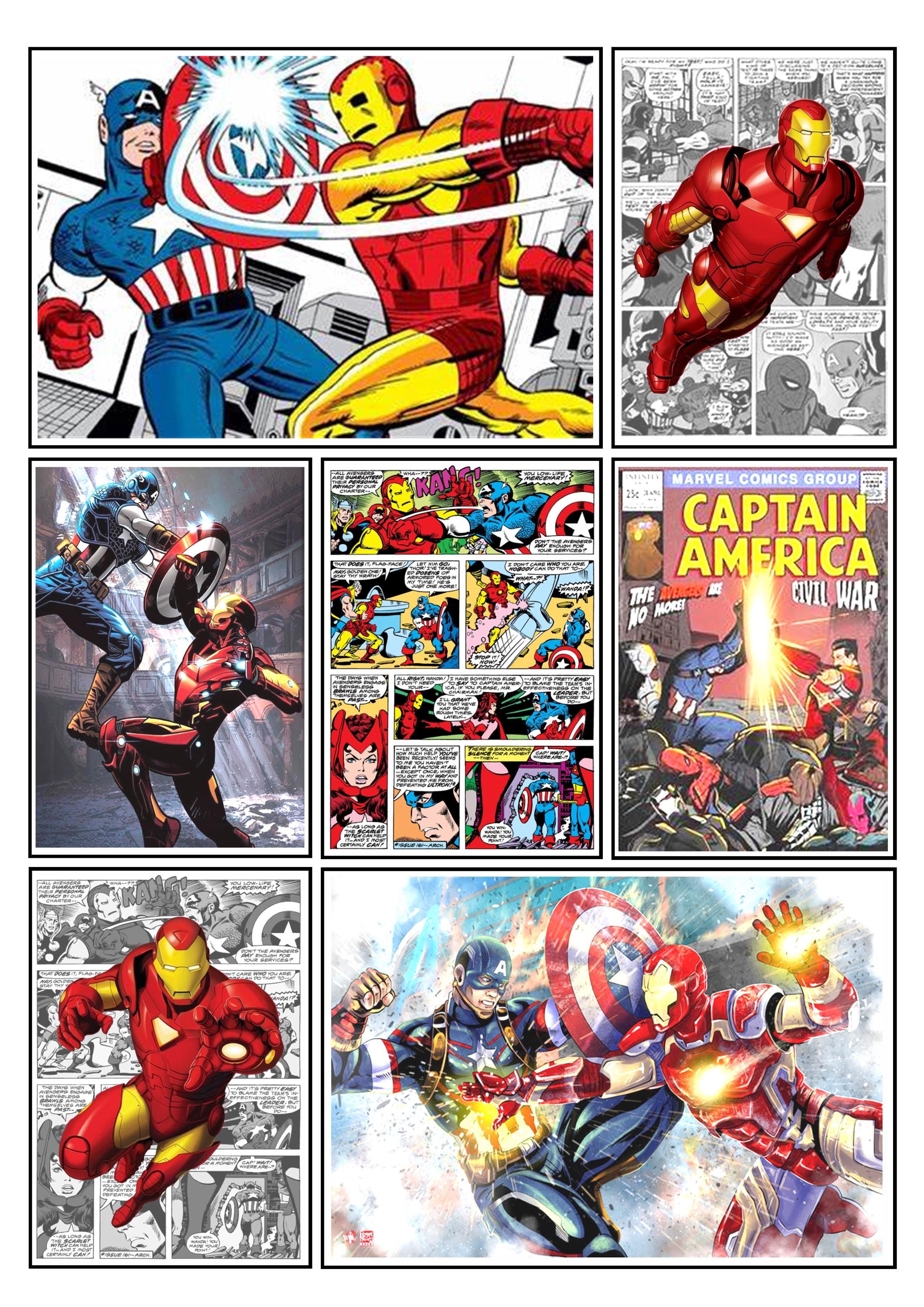 Marvel Iron Man Superhero Comic Strip Set of 4 Prints I Avengers I ...