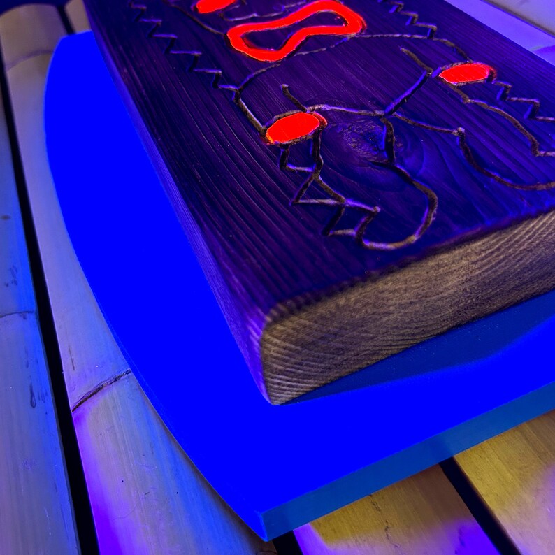 Blacklight Tiki Carving Wall Art, Tropical Decor, Blacklight Included ...