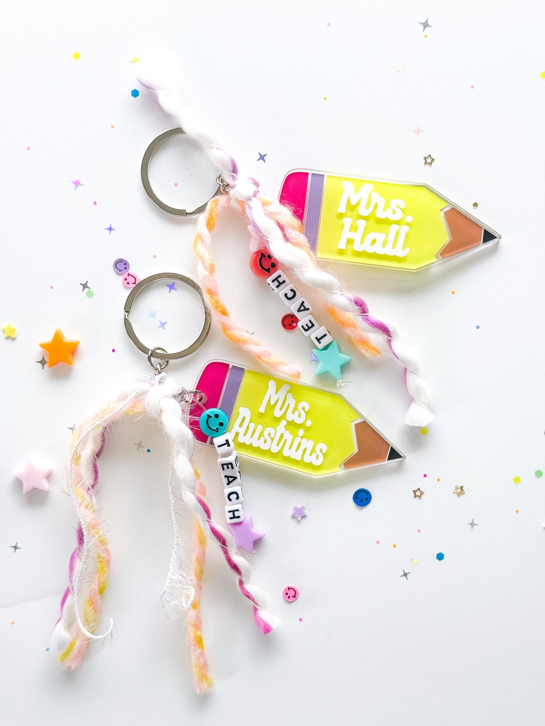 Teacher Keychain, Keychain, Pencil Keychain, Teacher Appreciation Gift ...