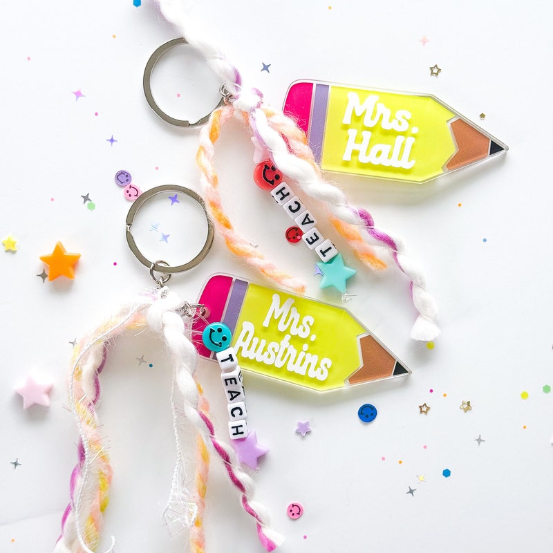 Teacher Keychain - Etsy