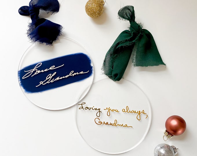 Handwritten Ornament, Sentimental, Memorial Ornament, Custom ...