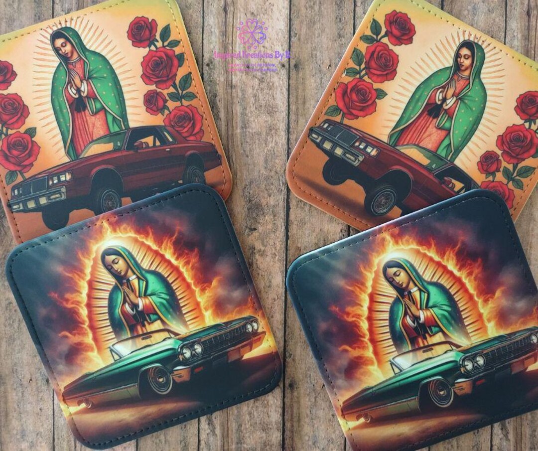 Lowrider Car Coaster Set: Virgen De Guadalupe, Impala, Buick Regal ...