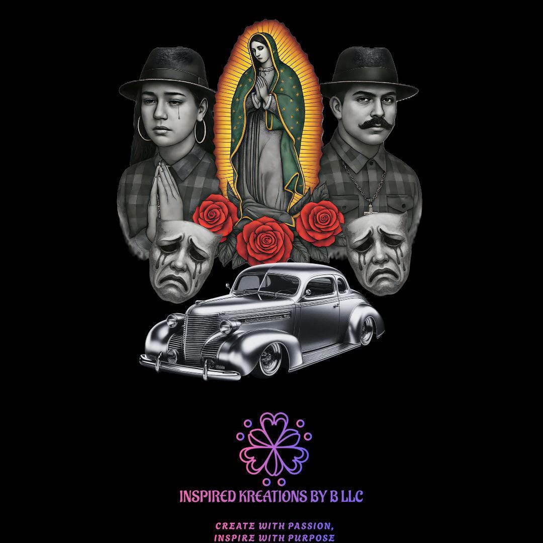 Chicano Pachuco Lowrider With La Virgen De Guadalupe PNG, Digital ...