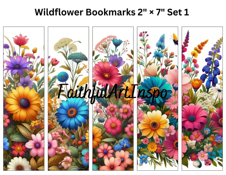 10 Printable Wildflower Bookmarks, Floral Bookmarks, Instant Download ...