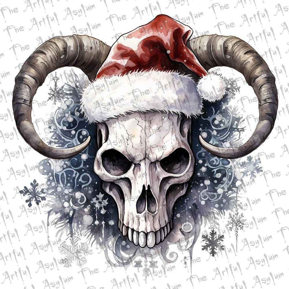 Gothic Christmas Ram Skull Digital Download digital - Etsy