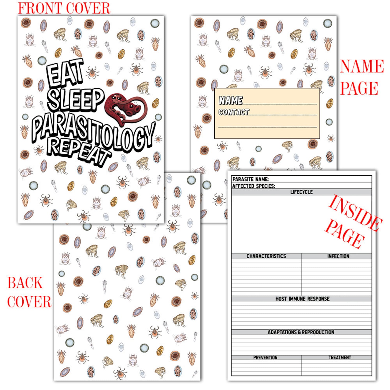 Parasitology Notebook Ready to Print,template for Veterinary ...