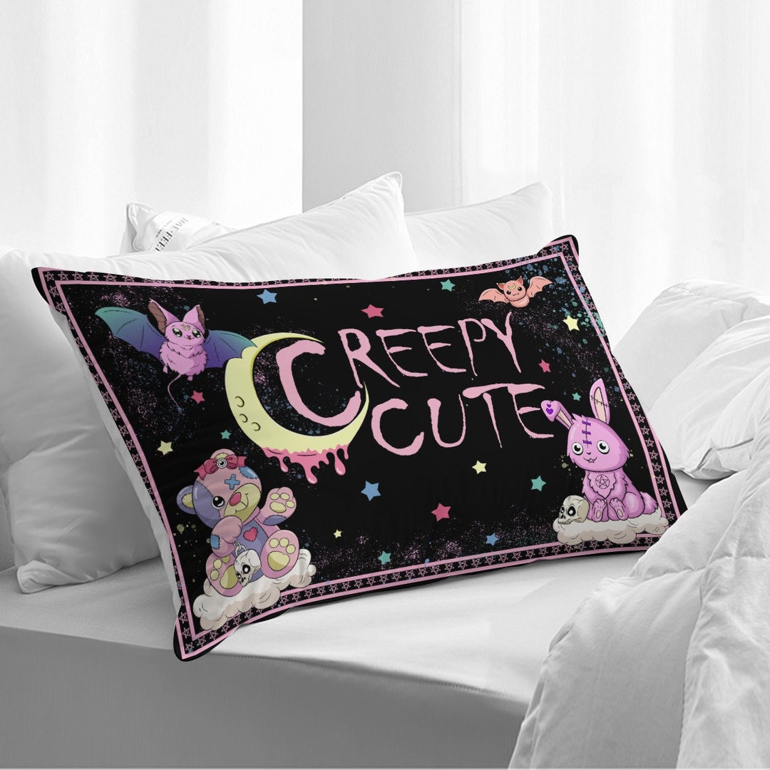 Creepy Cute Pastel Goth Pillow Cover Pentagrams Frame Kawaii - Etsy