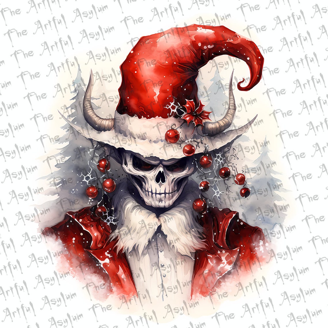 Gothic Christmas Krampus Santa Digital Download Digital Art, Instant ...