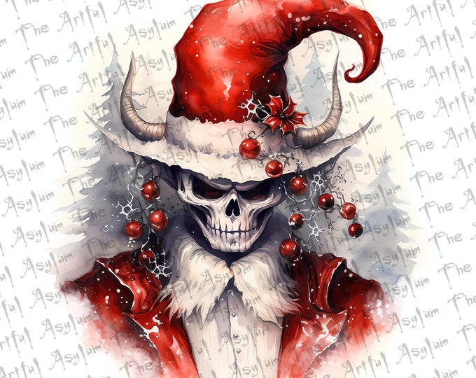 Gothic Christmas Krampus Santa - Digital Download - Digital Art ...