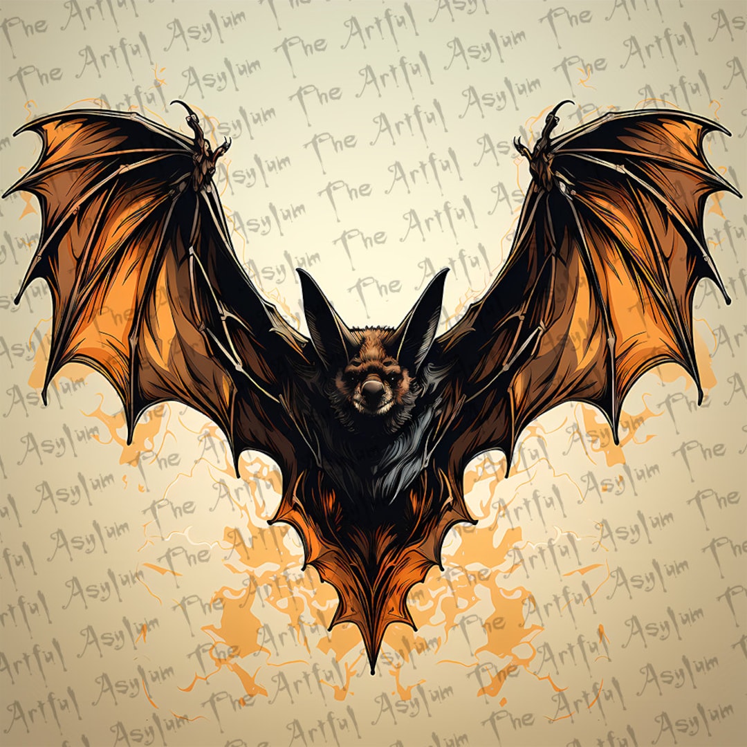 Goth Bat Digital Art, Horror Illustration Art, Gothic Vampire Bat ...