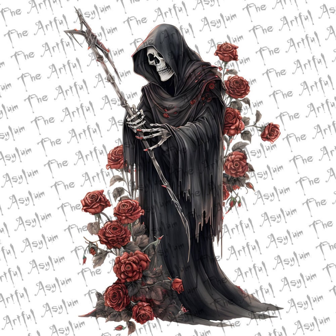 Grim Reaper Digital Art Watercolor Death Gothic Art Goth - Etsy