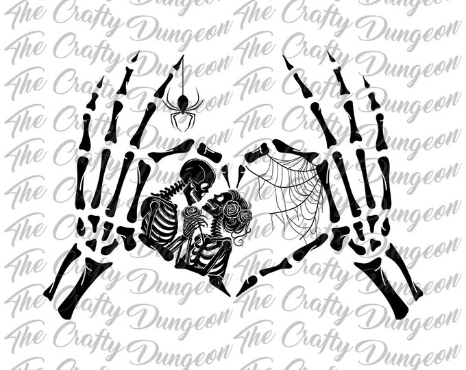 Skeleton Hands Heart Art, Gothic Romance, Spooky Love Digital Print ...