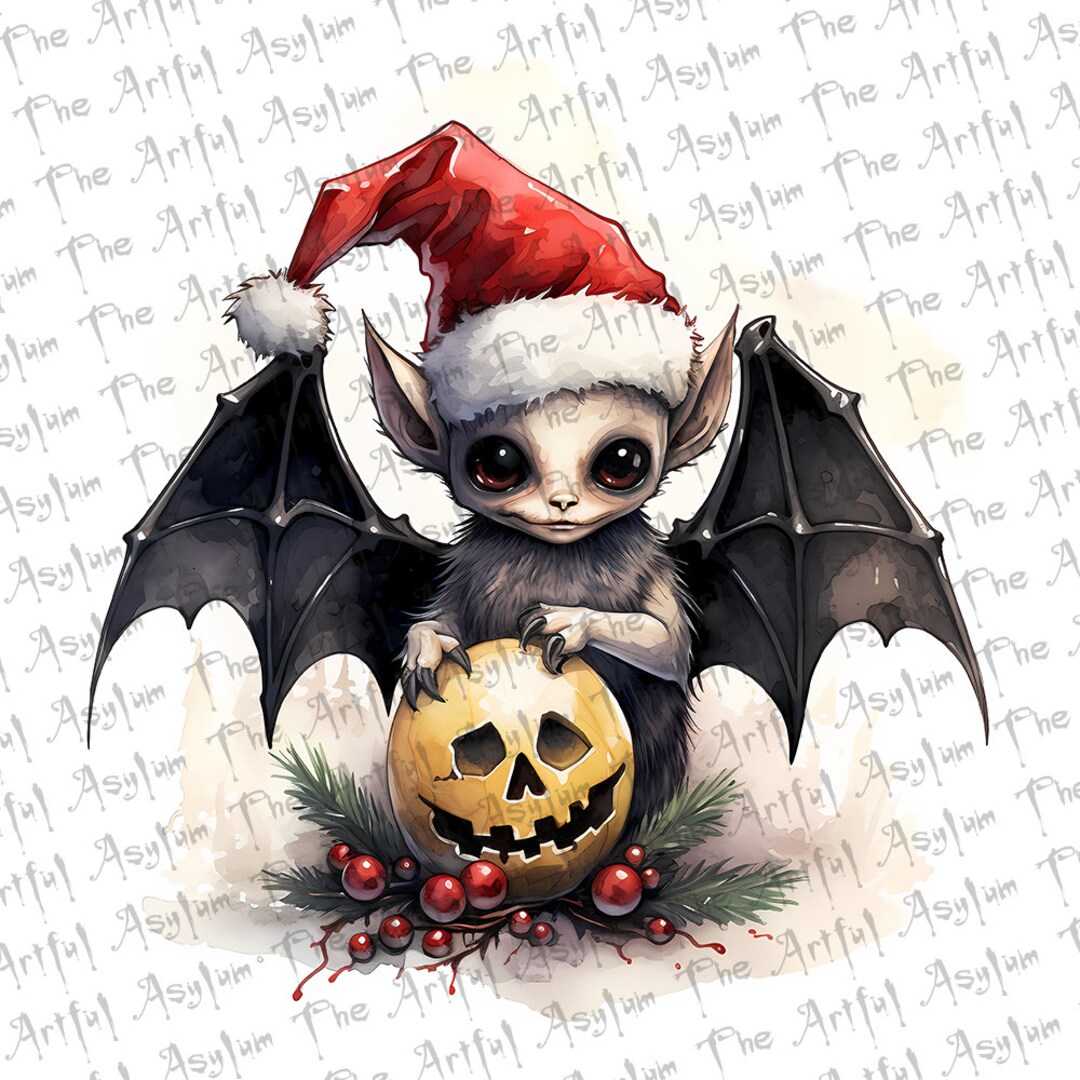 Gothic Christmas Bat Digital Download Digital Art,instant Download ...