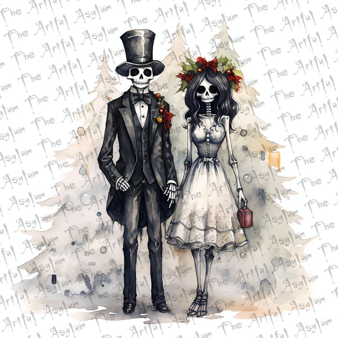 Gothic Christmas Couple Digital Download Digital Art, Instant Download ...