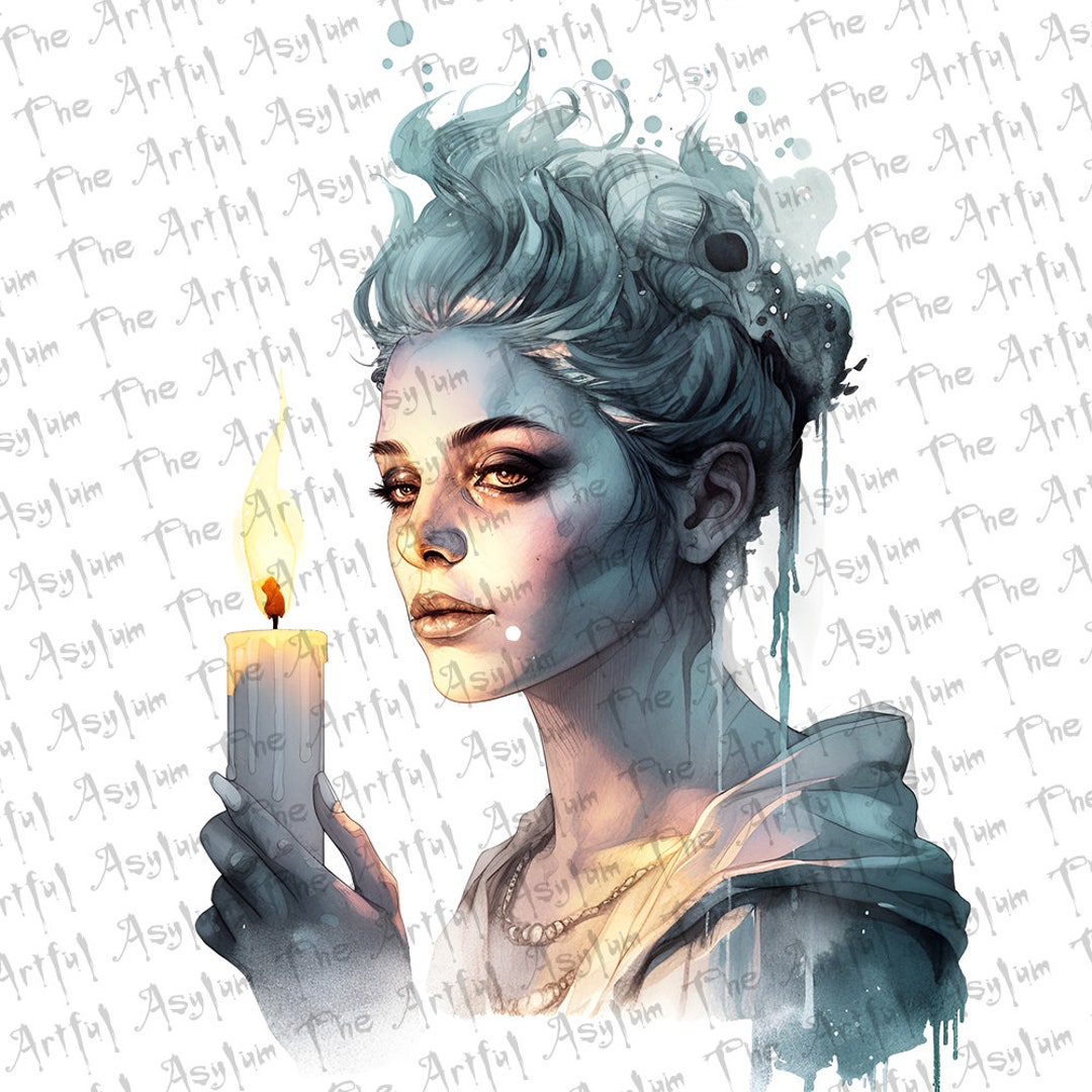 Horror Digital Art, Watercolor Lovecraftian Sea Woman Digital Download ...