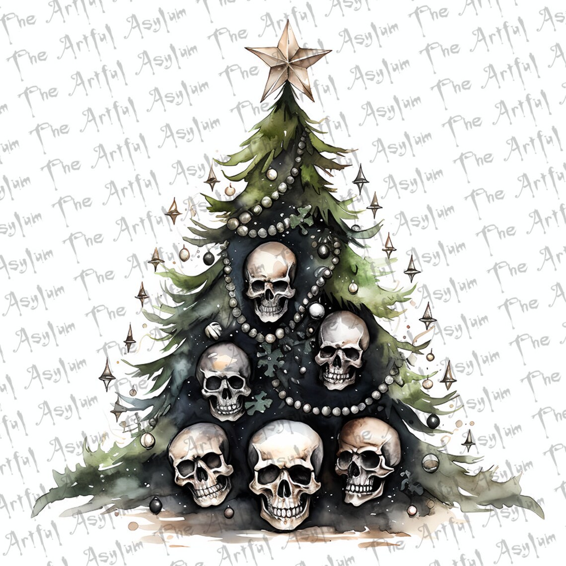 Gothic Christmas Tree Digital Download Digital Art, Instant Download ...