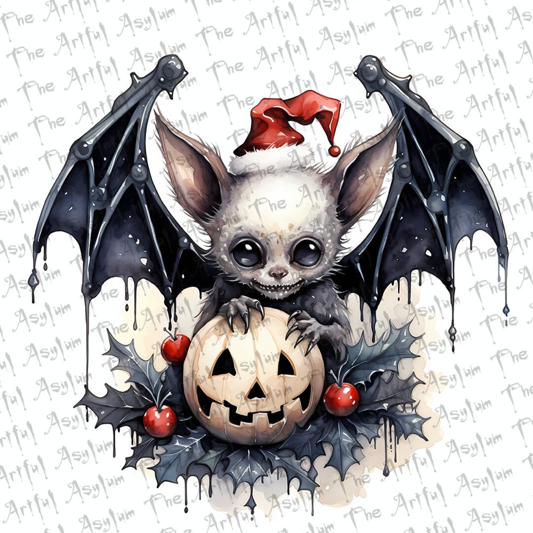 Gothic Christmas Bat Digital Download Digital Art,instant Download ...