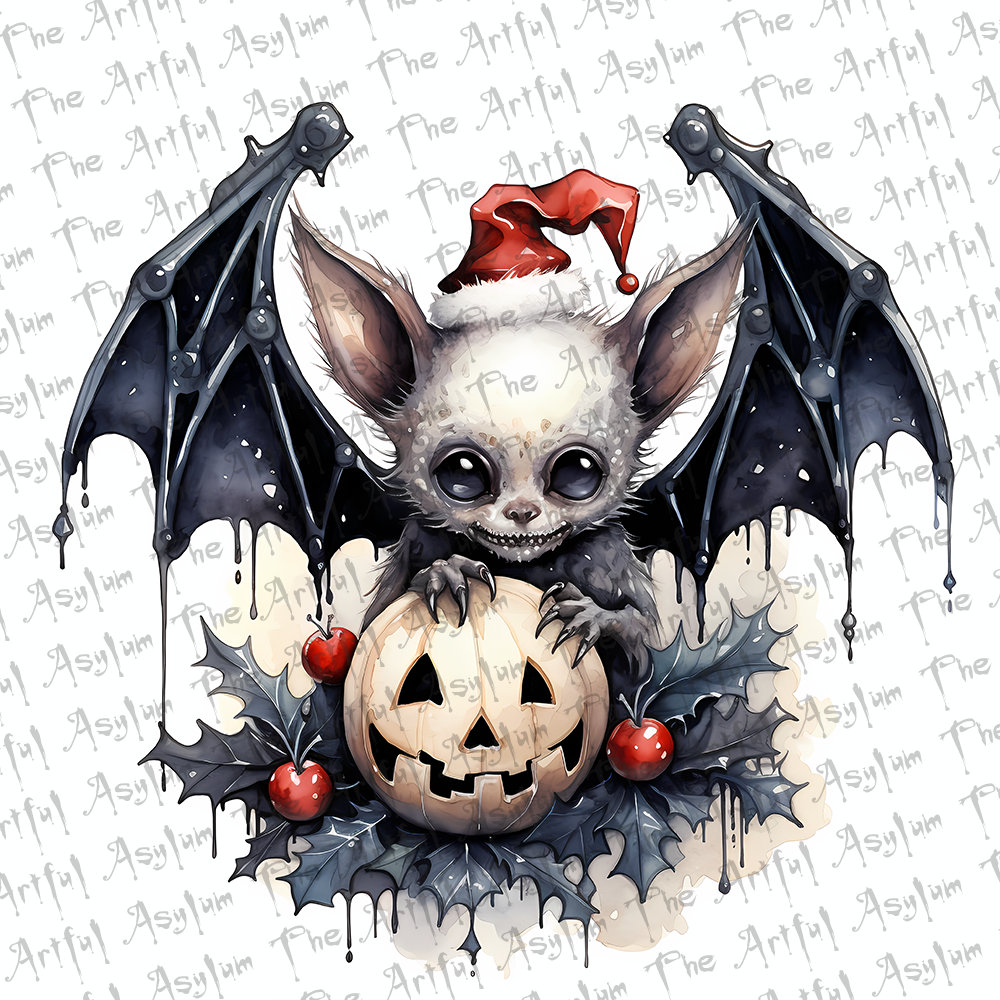 Gothic Christmas Bat Digital Download Digital Art,instant Download ...