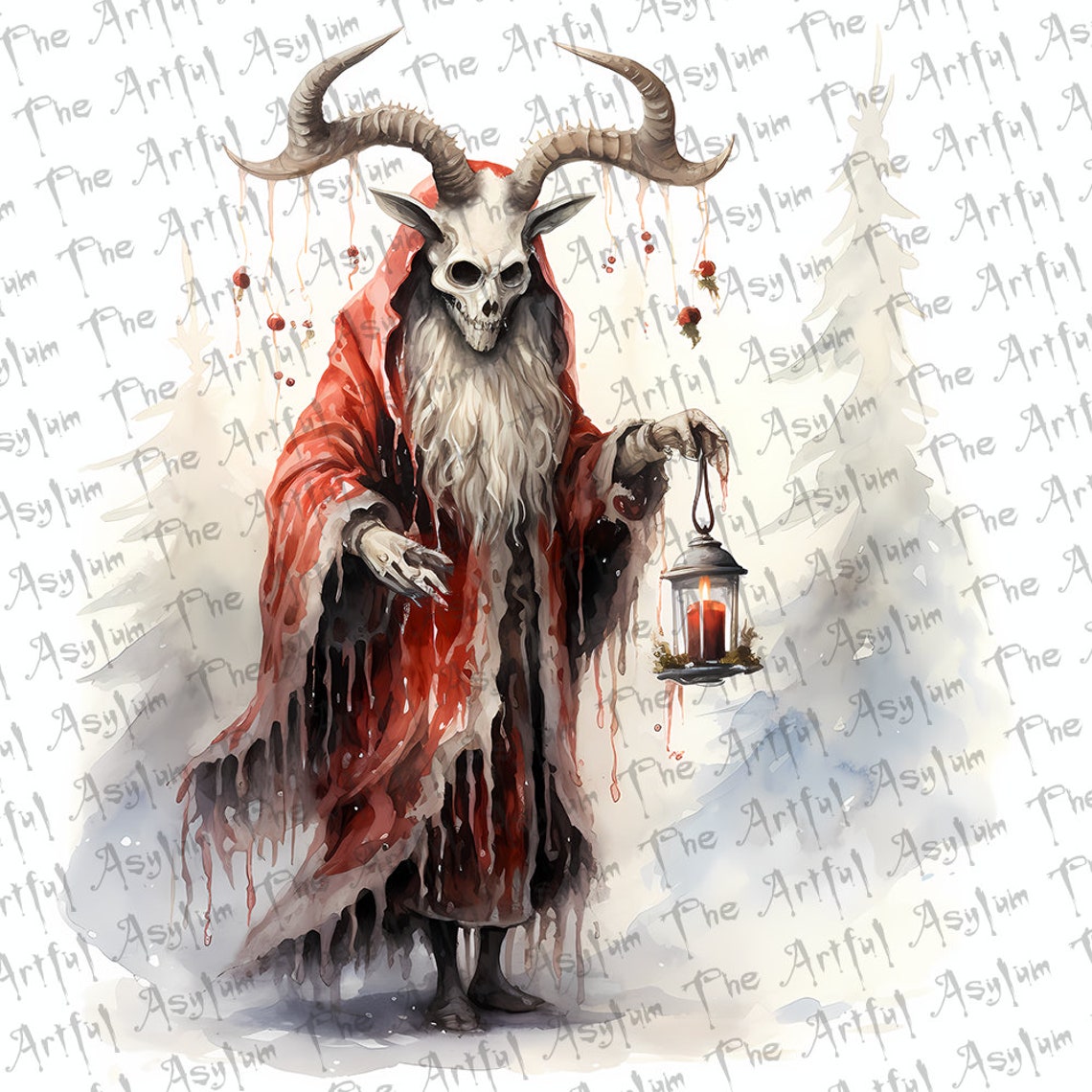 Gothic Christmas Horror Krampus Digital Download Digital Art, Instant ...