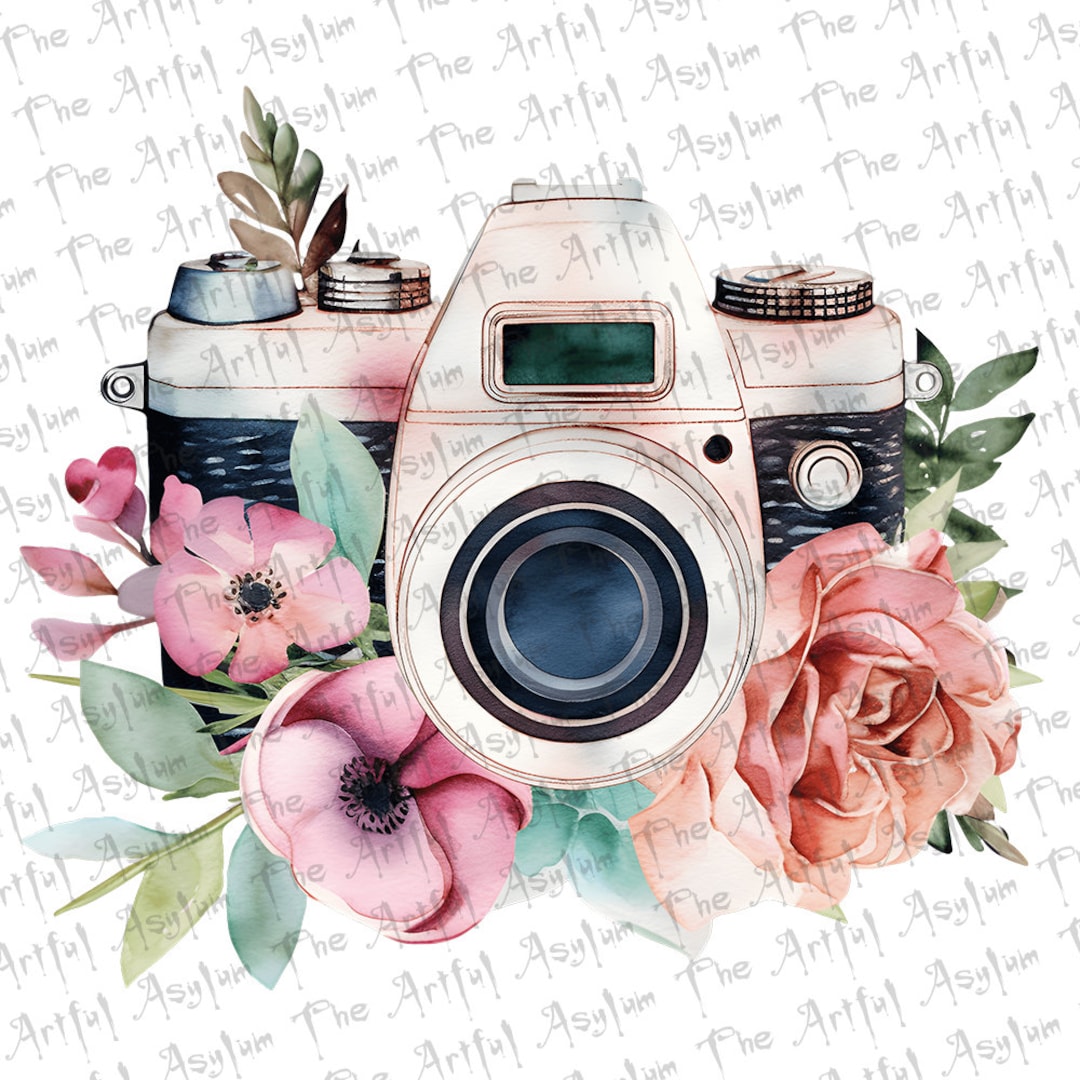 Floral Photo Camera Digital Download T-shirt or Hoodie Design, Digital ...