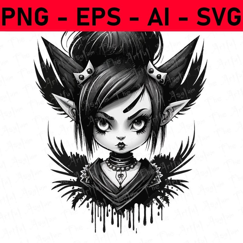 Gothic Elf Digital Download Adorable and Dark,medieval / Punk Style ...