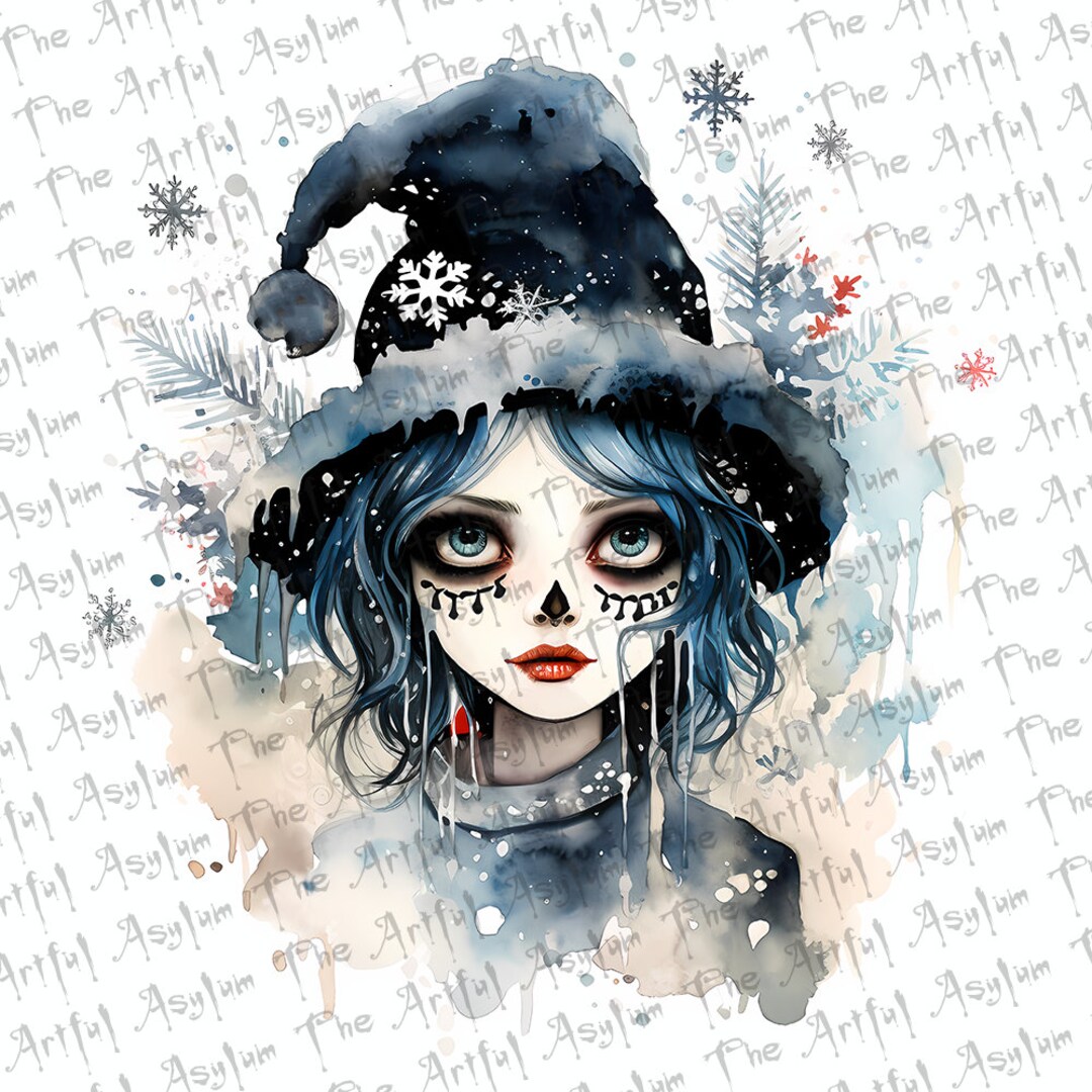 Gothic Christmas Girl Digital Download Digital Art, Instant Download ...