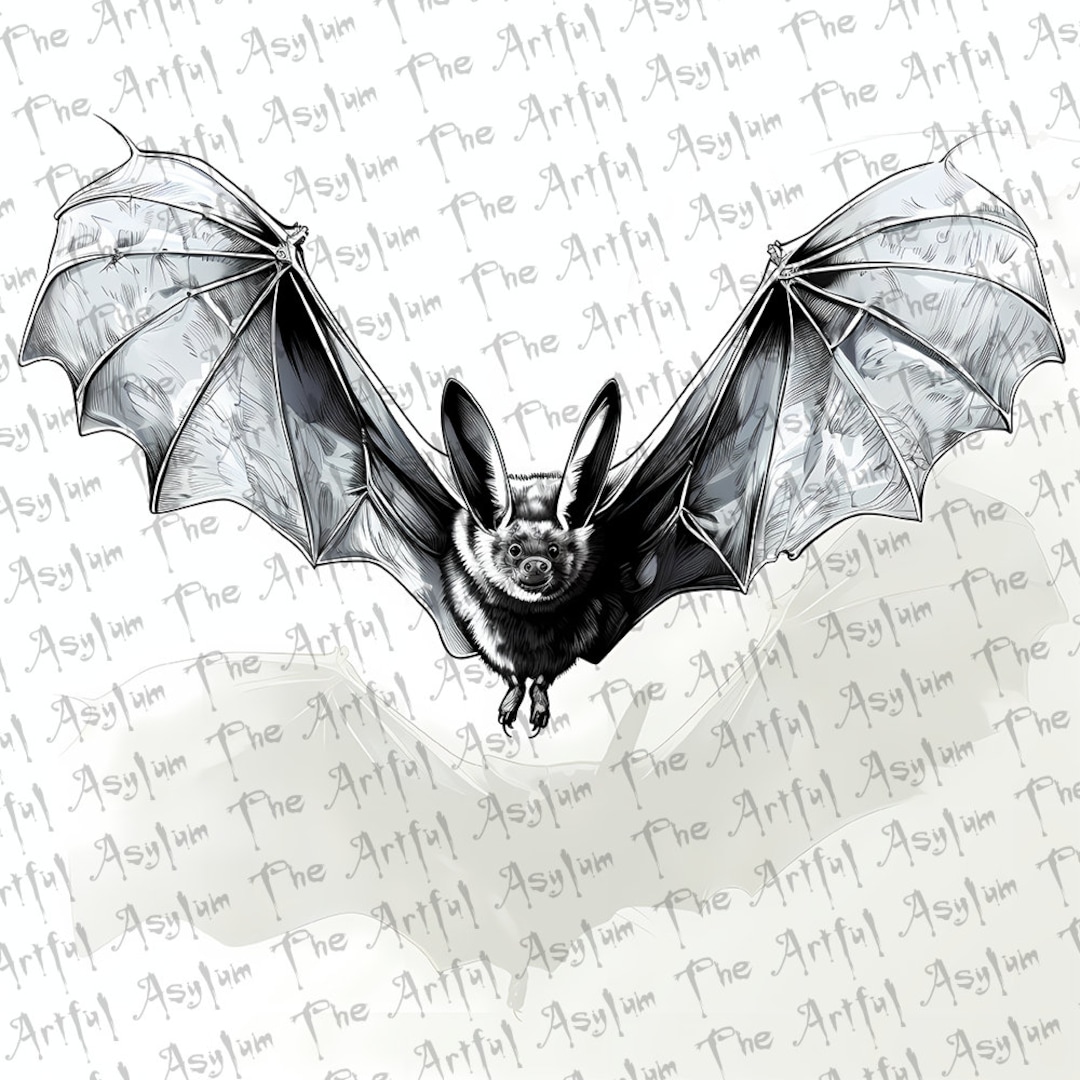 Goth Bat Digital Art, Horror Illustration Art, Gothic Vampire Bat Digital File, Instant Download ...