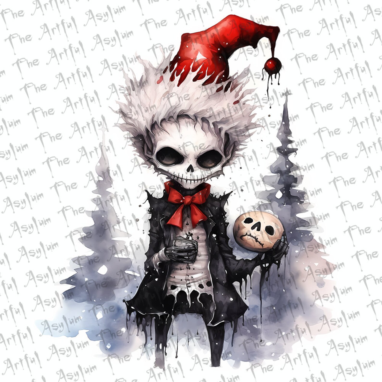 Goth Christmas Creepy Child Digital Download Digital Art, Instant ...