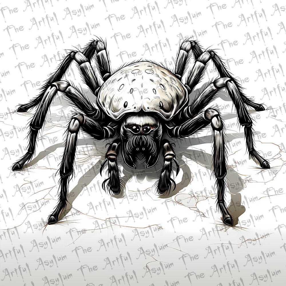 Goth Spider Digital Art, Horror Illustration Art, Gothic Tarantula ...