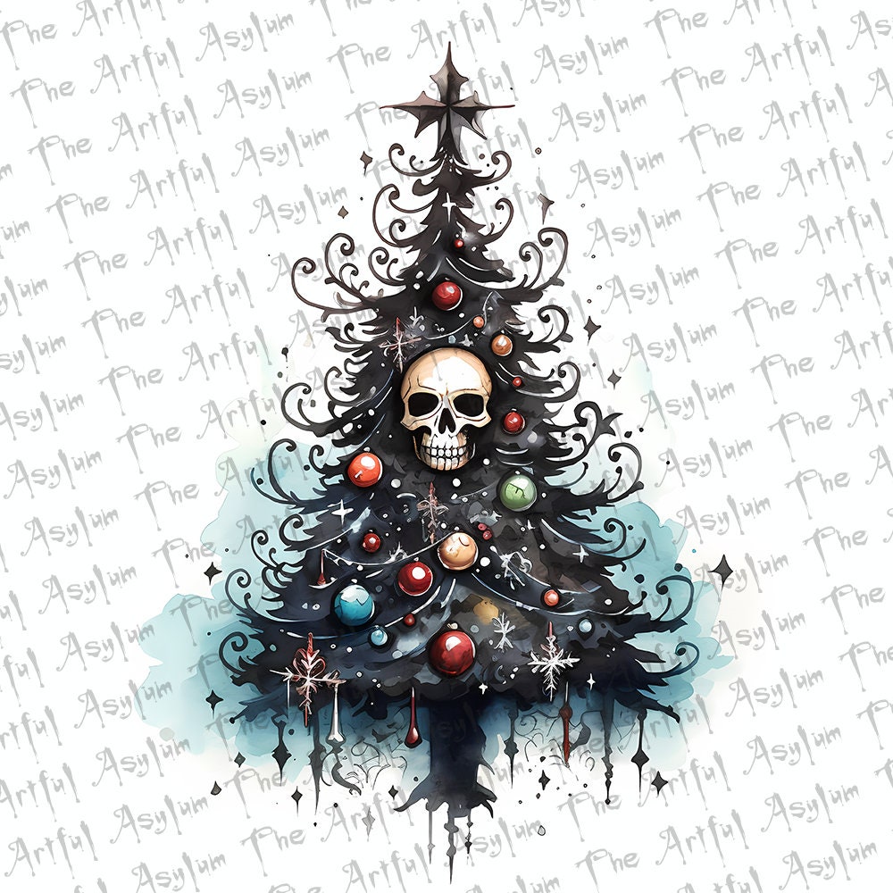 Gothic Christmas Tree Digital Download Digital Art, Instant Download ...