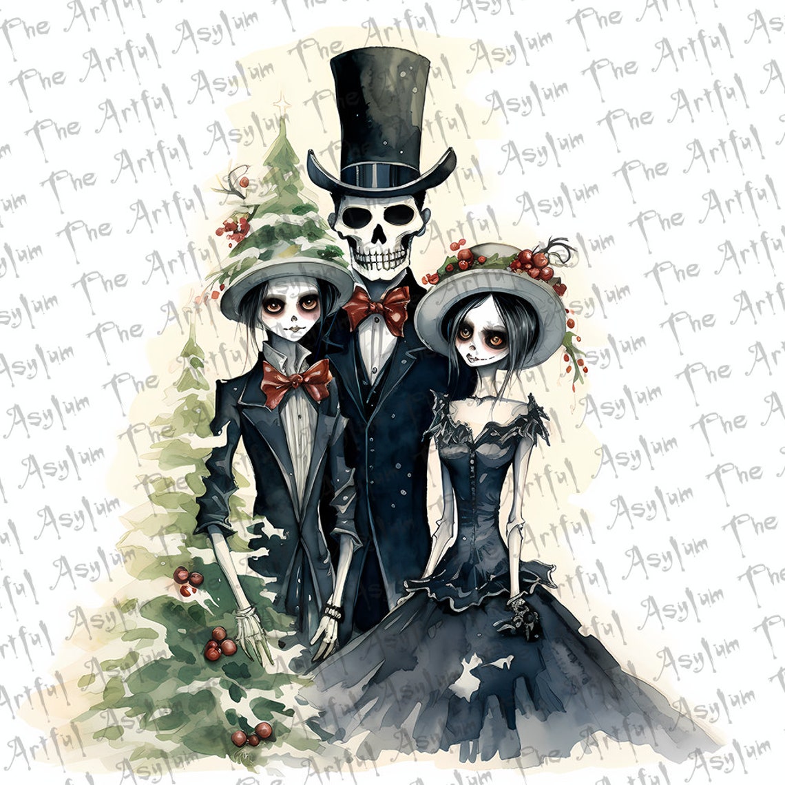 Gothic Christmas Characters Digital Download Digital Art, Instant ...