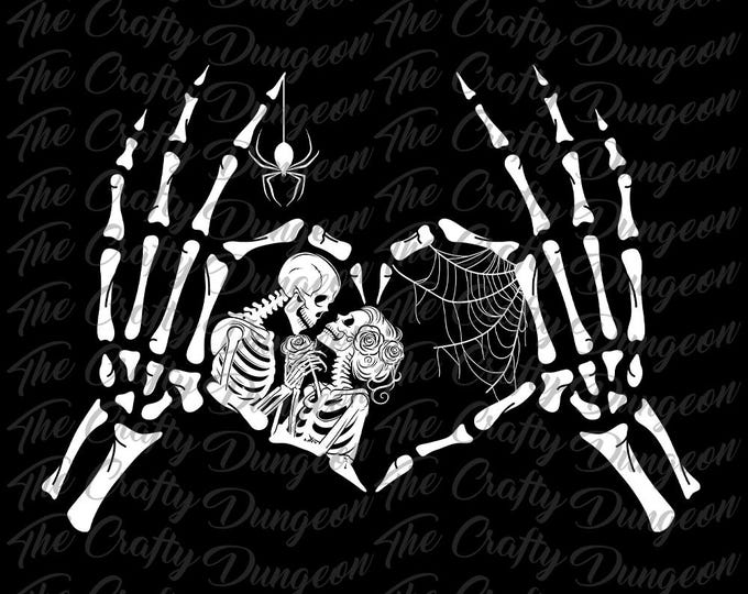 Skeleton Hands Heart Art, Gothic Romance, Spooky Love Digital Print ...