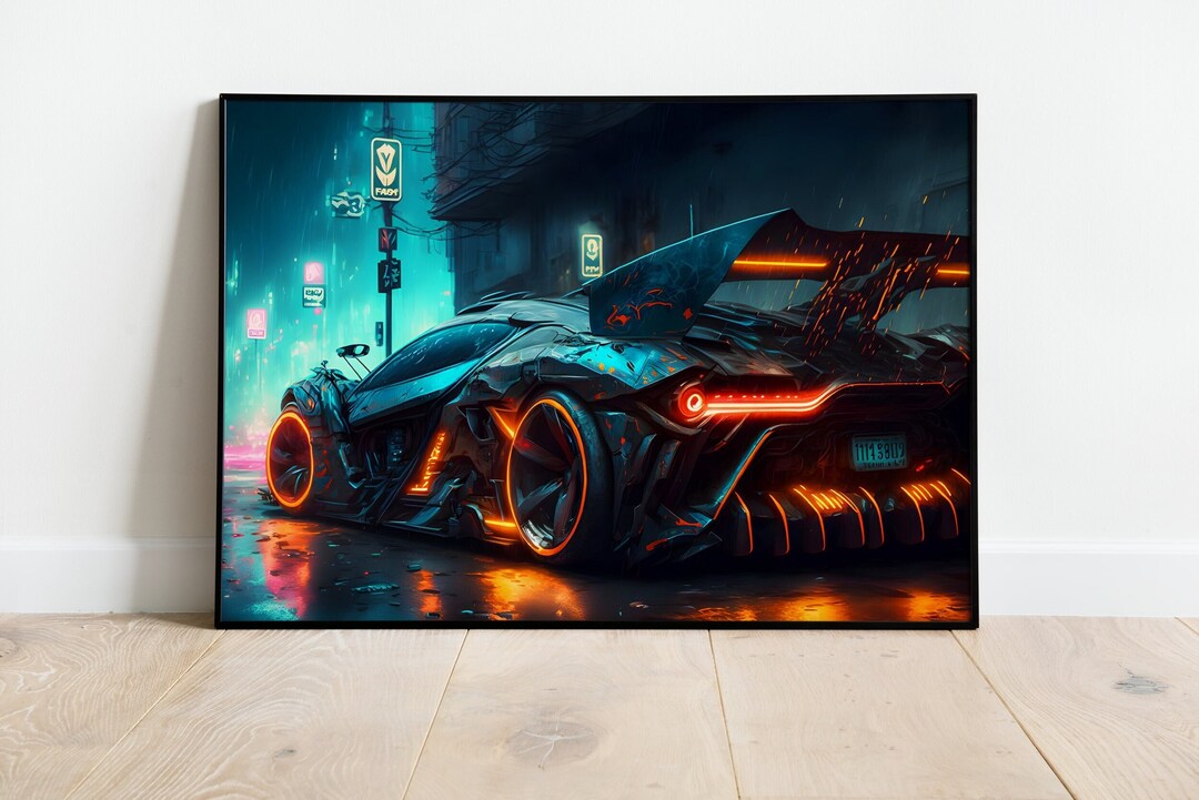 Cyberpunk Sport Car: Digital Wall Art,instant Download,futuristic Home ...