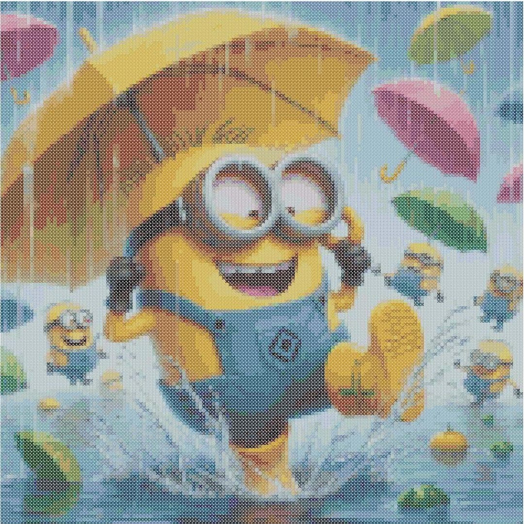 Cross Stitch Pattern - Minion in the Rain - Etsy Canada