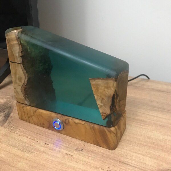 Wood Resin Lamp - Etsy