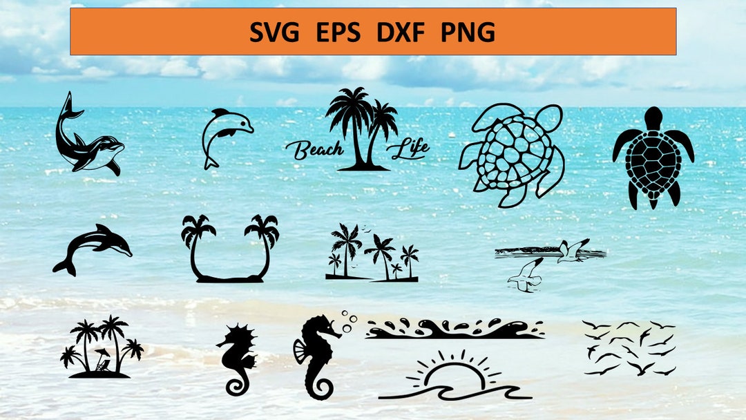 Strand Svg Bundle Ocean Svg Sea Life Svg Delfin Svg Ocean - Etsy.de